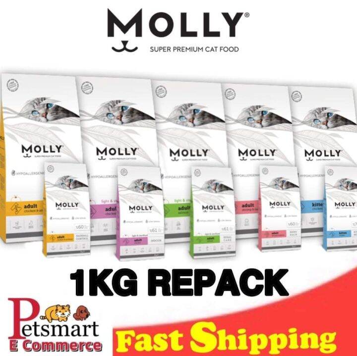 MOLLY CAT FOOD 1KG REPACK /MAKANAN KUCING REPACK UNTUK DEWASA DAN ANAK ...