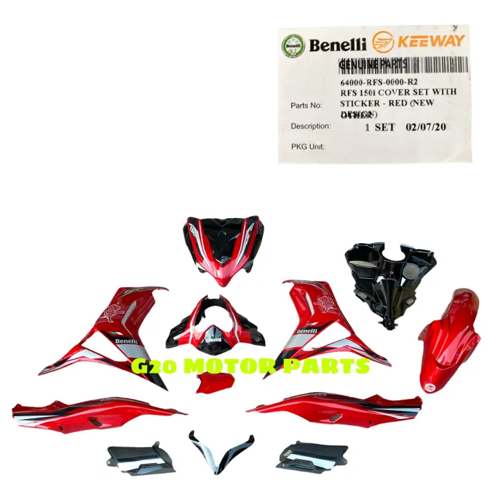 BENELLI RFS150 V2 BODY COVER FULL SET RED ORIGINAL 100% | Lazada