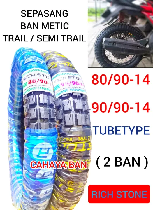 promo sepasang 2 ban motor matic trail 80/90-14 dan 90/90-14 ban trail ...