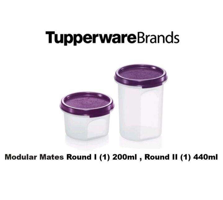 Tupperware Original Modular Mates Round Set 200ml(1 Pcs) & 440ml(1 Pcs ...