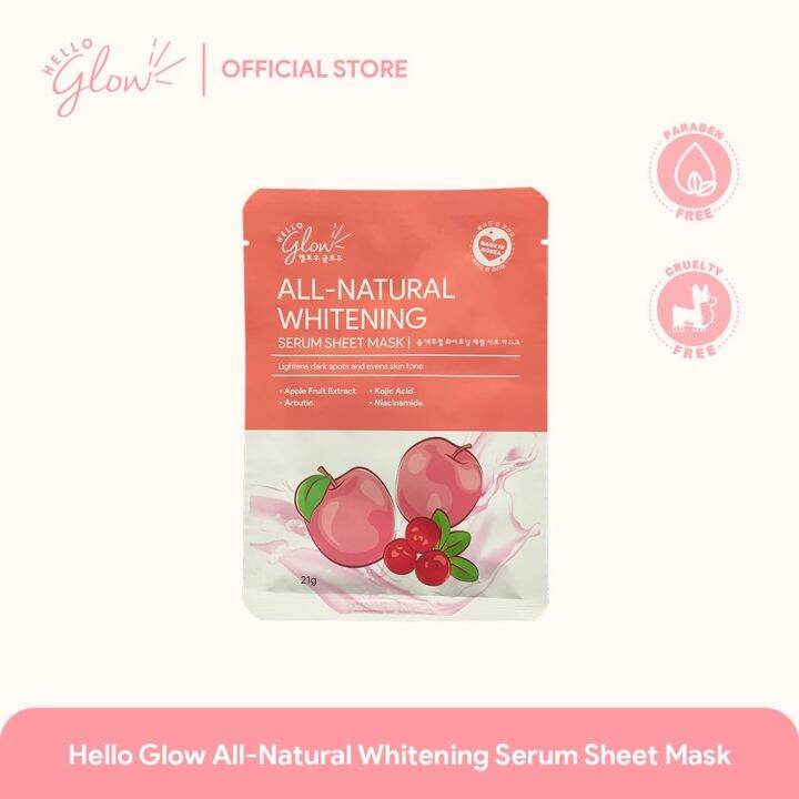 Hello Glow All natural whitening serum sheet mask | Lazada PH