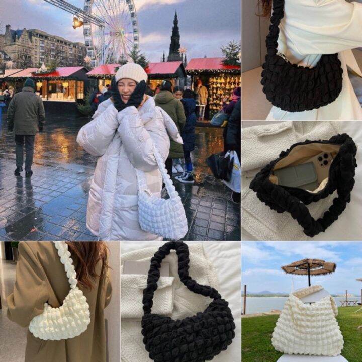 Cloudy bag กระเป๋าปุยเมฆ สีดำ ทรงcos | Lazada.co.th