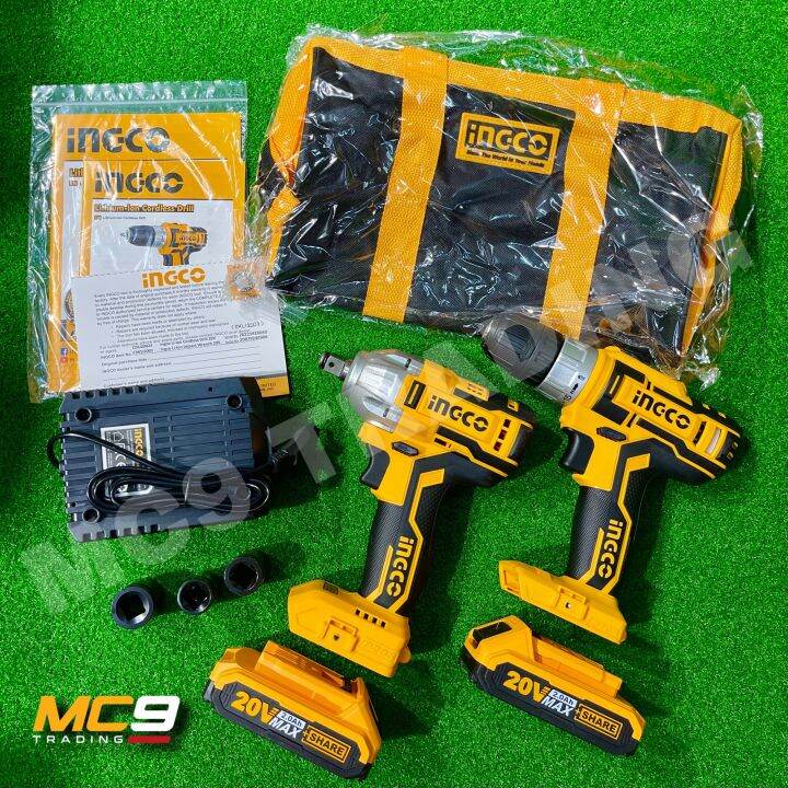 INGCO 2pcs COMBO KIT Cordless Drill / Impact Driver 20V | Lazada PH