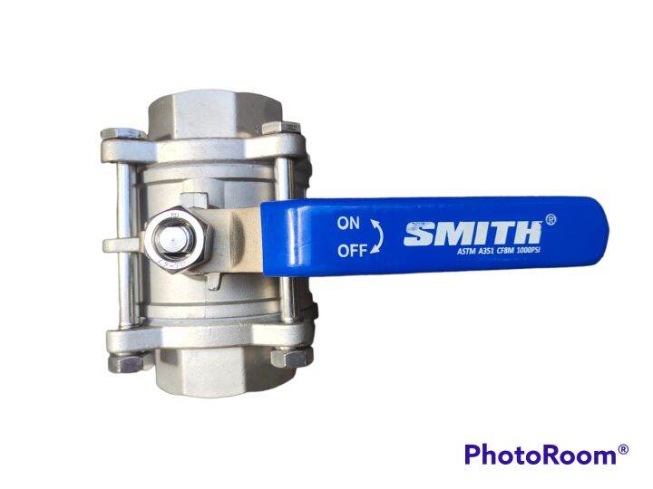 SMITH STAINLESS STEEL 316 SOCKET WELD 3-PIECE BALL VALVE 1000WOG ...