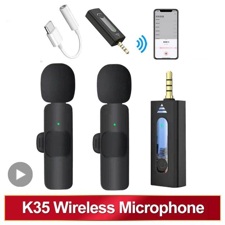 Wireless Lavalier Buttonhole Lapel Microphone Bluetooth Mini Mic For ...