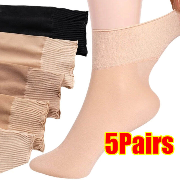 【PrettySet】5Pairs Ultra-thin Transparent Stockings Nylon Stocking Women ...