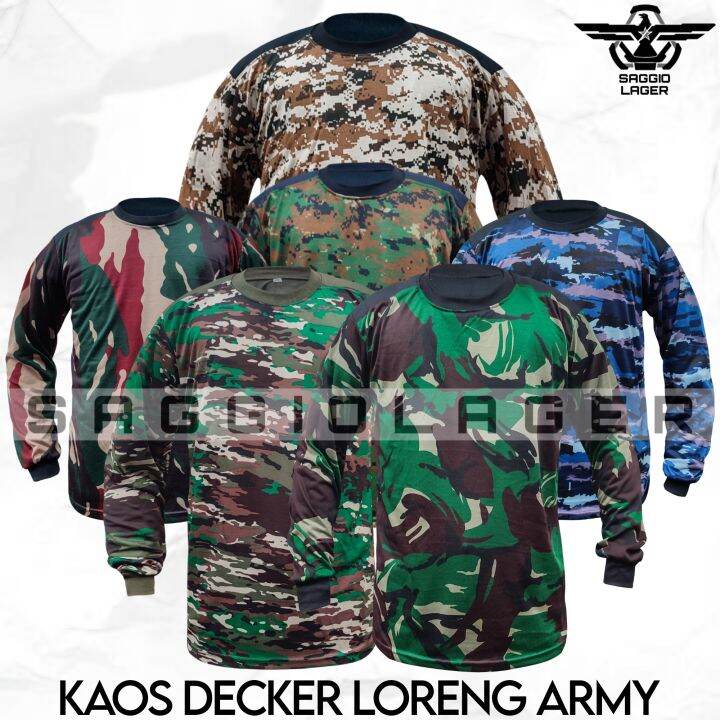 Kaos Decker Busa Loreng Lengan Panjang Tni Kopassus Malvinas Au Auri ...
