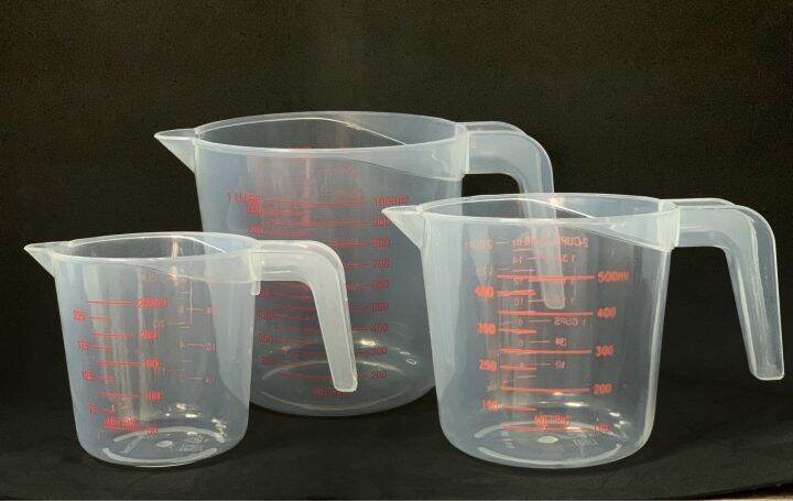 Measuring Pitcher Clear Plastic with Labels 250ml 500ml 1000ml | Lazada PH