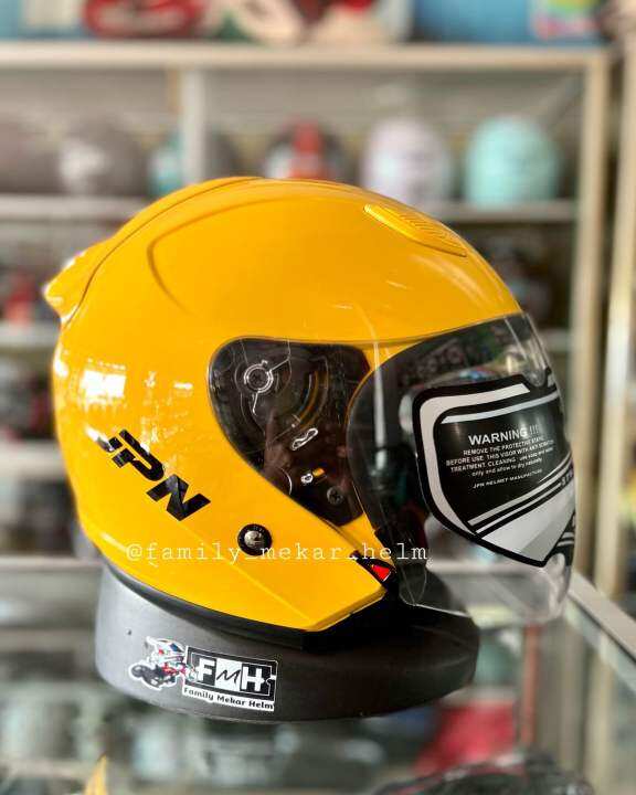 Helm jpn galaxi solid warna kuning helm half face original jpn | Lazada ...