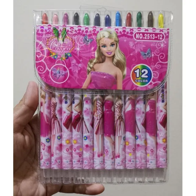 12 colors Barbie Twistable crayons, Twist crayons | Lazada PH