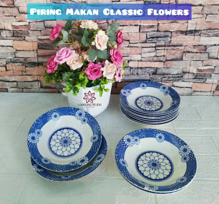 Piring Makan Motif Klasik MMS / Piring Makan Motif / Piring Keramik ...
