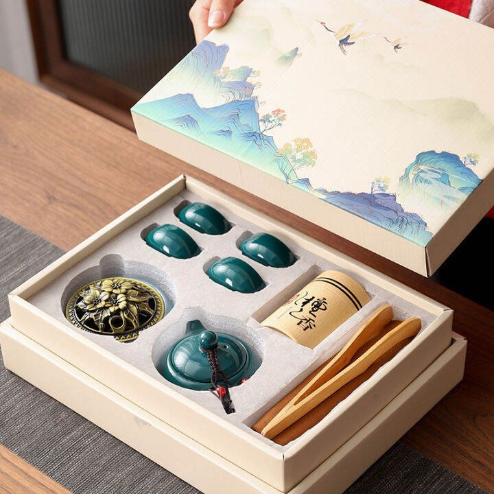 Chinese style gift tea set Creative cultural creation retro style ...
