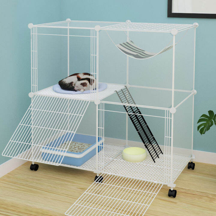 Cat Cage Indoor Home With Toilet Integrated Wheels Villa Super Large