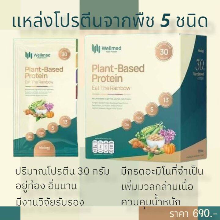 **ราคาพิเศษ 4 กล่อง 2,650 บาท*** Wellmed เวลเมท โปรตีนพืช Plant-Based ...