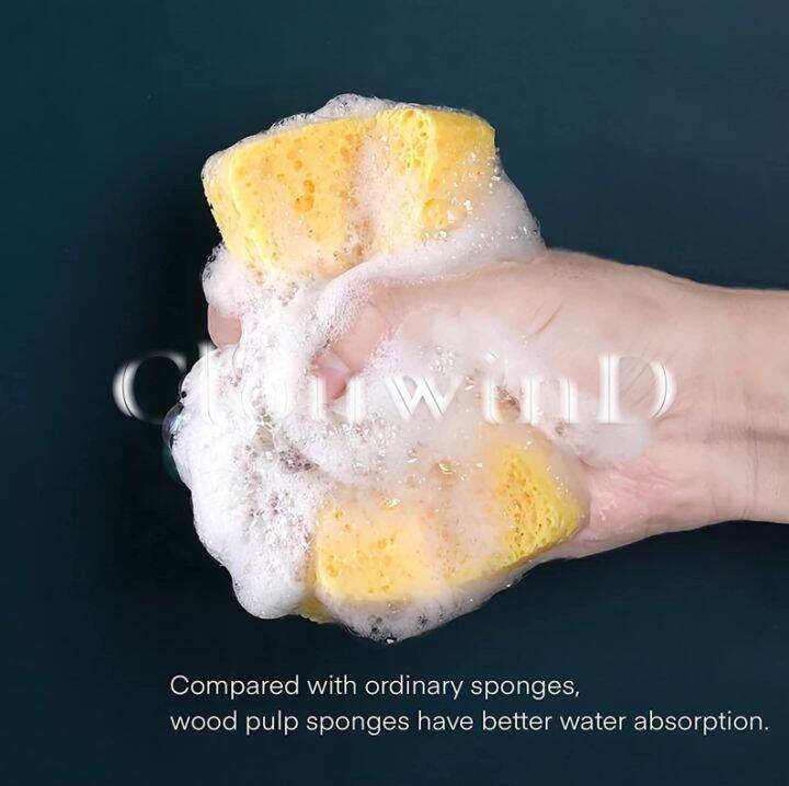 Washing up Sponge Kitchen 100% Biodegradable Natural Cellulose Sponges ...