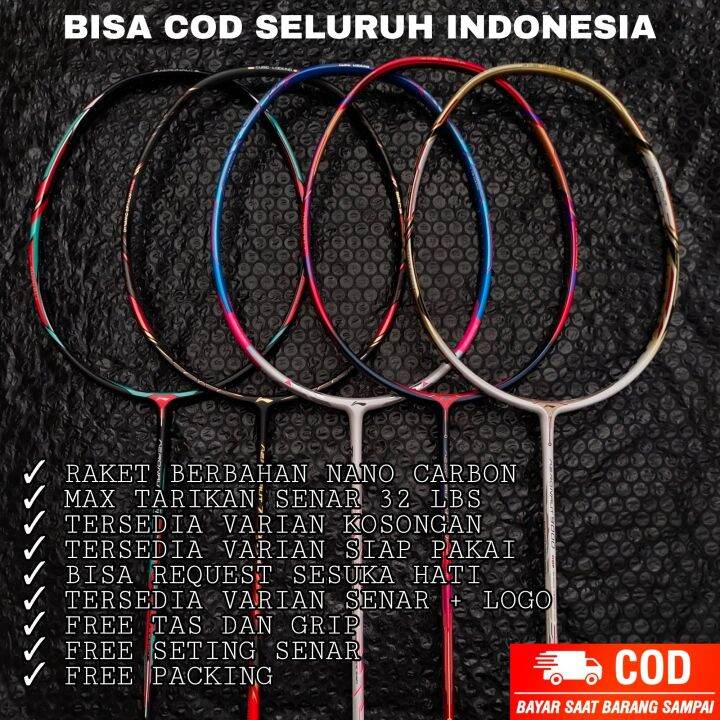 Raket Badminton Lining 32 Lbs Rekomendasi Pemain Profesional [ COD ...