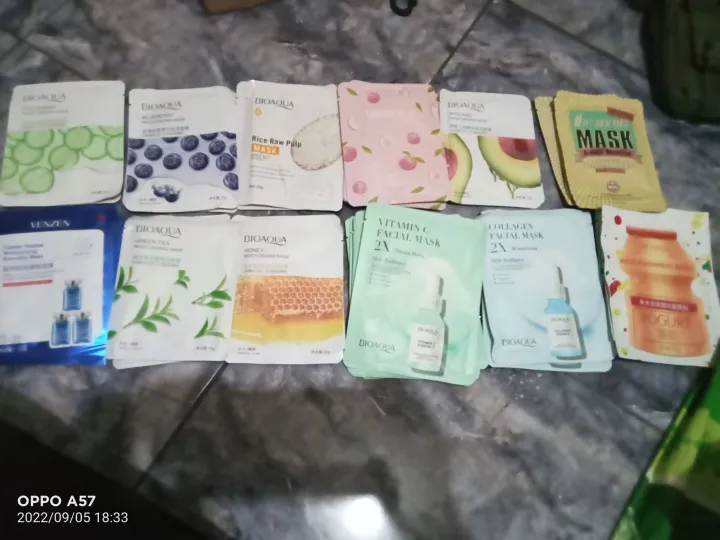 MASKER WAJAH VIRAL BIOAQUA SHEET MASK SEKALI PAKAI 30GR & MASKER BUBUK ...
