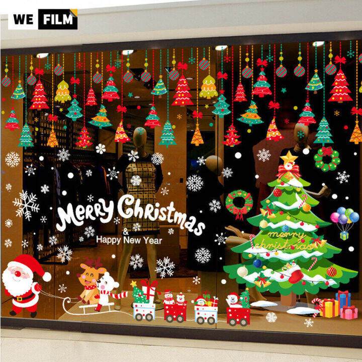 WEFILM Christmas Window Decals Stickers Decorations for Holiday, Window ...