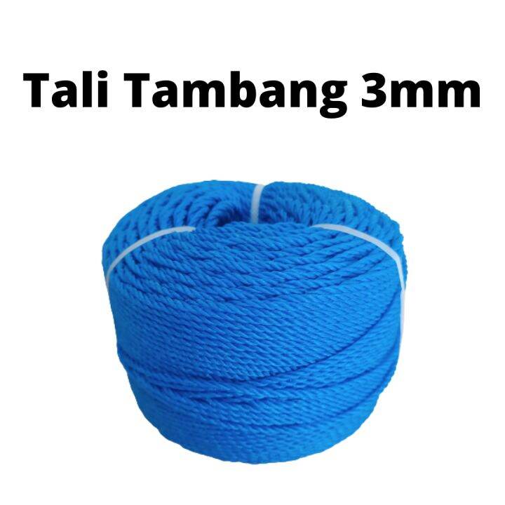 HARGA PER 1 ROLL Tali Tambang 3mm / Tali Tampar 3mm / Tali Nylon / Tali Tambang Plastik PE 3mm ...