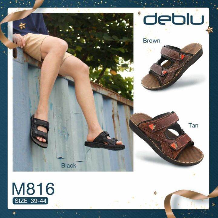 ถูกสุด! รองเท้าแตะผู้ชาย รองเท้าแตะเพื่อสุขภาพ Deblu เดอบลู รุ่น M816 พื้นเย็บ เบา ใส่สบาย ...