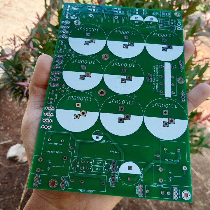 PCB PSU ISI 8 ELKO CLASS AB LENGKAP SOFTSTART SIMETRIS DOUBLE LAYER PCB ...