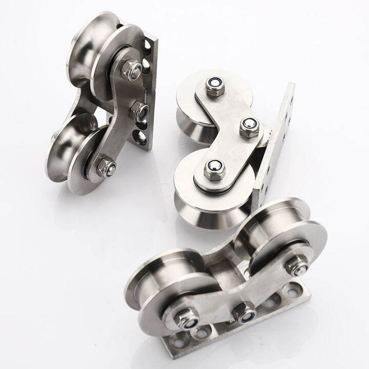 Heavy Duty Loading Pulley 304 Stainless Steel Single/Double Wheel V/U/H ...