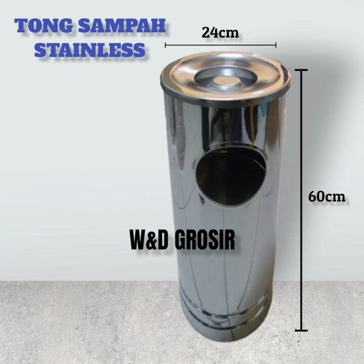Tong sampah stainless ukuran 60cm tempat sampah stainless serbaguna ...