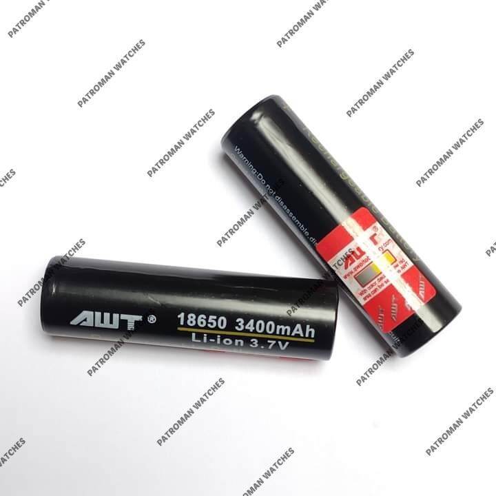 BATERAI BATTERY BATU BATRE CAS AWT 18650 RECHARGEABLE 3,7v 3400mAh ...