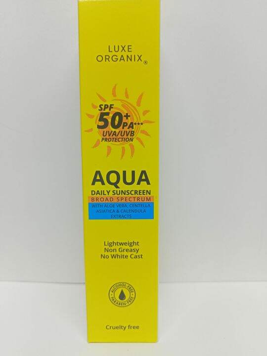 Luxe organix Aqua Daily Sunscreen SPF50 50ml | Lazada PH