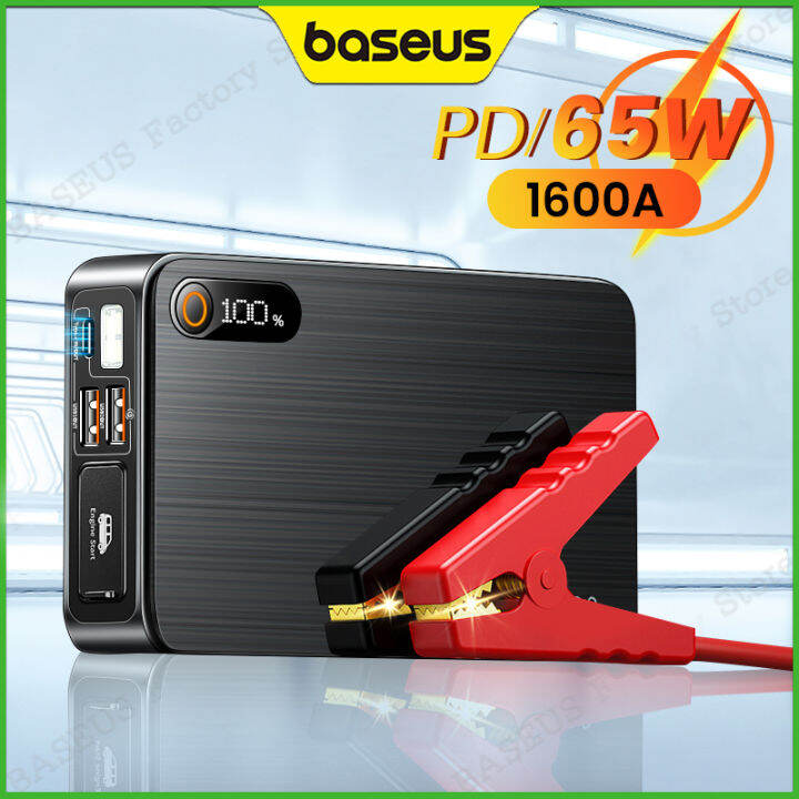Baseus Car Jump Starter รถยนต์สตาร์ท 1600A กระแสไฟสูงสุด 16000mAh PD 65W การชาร์จอย่างรวดเร็ว ...