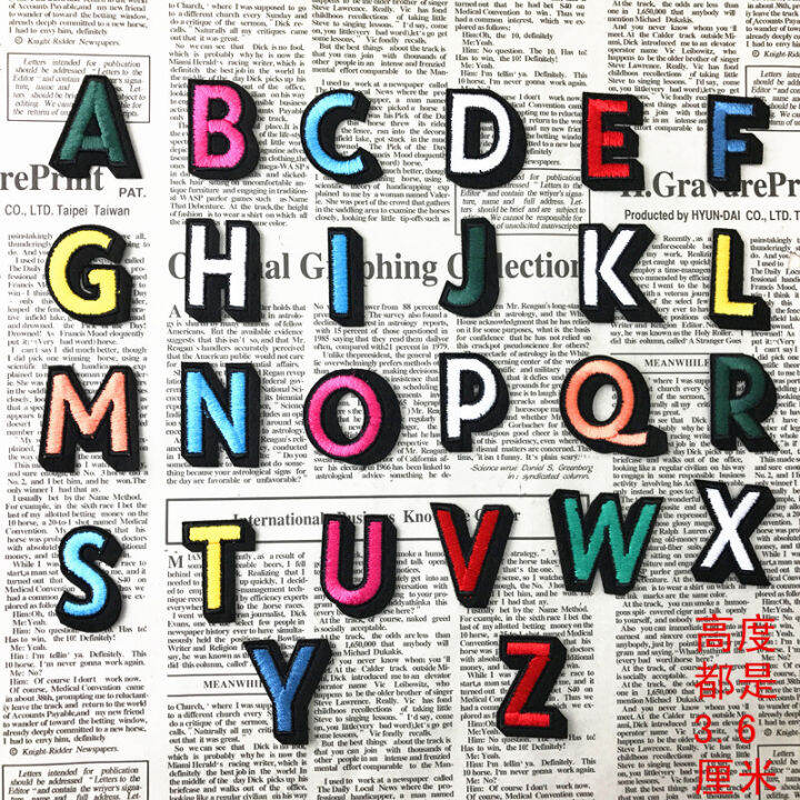 English Alphabet Sticker Letters Cloth Sticker Name Abbreviation ...