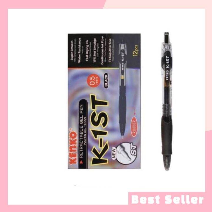 Pulpen Gel Kenko K-1ST Retractable Pulpen Cetek 1 Lusin | Lazada Indonesia