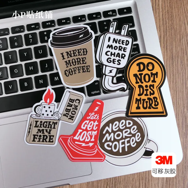 6 Items Stickers Laptop Apple Computer Partial Stickers Suitcase ...