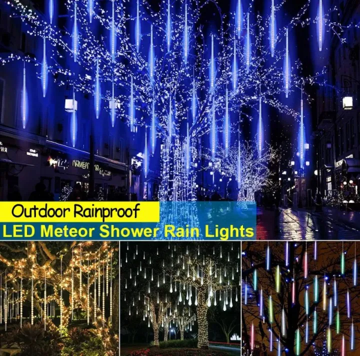 【COD】Solar Meteor Shower Rain Lights LED Outdoor Waterproof Icicle ...
