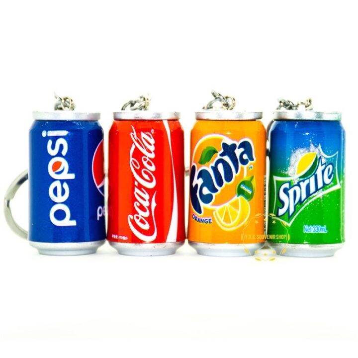 【Ready Stock】Pepsi Coca-Cola Fanta Sprite Can Keychain Mini Cute ...