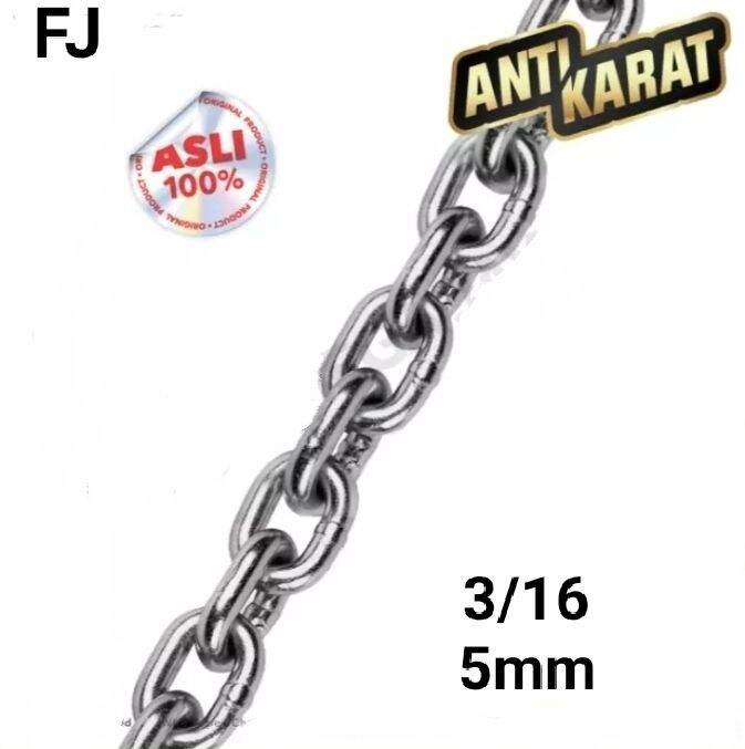 Rantai Besi Anti Karat-Rantai Kapal-Rantai Pagar 3/16 [5 mm] pajang 1,2 ...