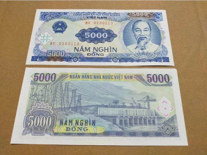 unc 5000 dong vietnam banknote duit lama Wang kertas | Lazada