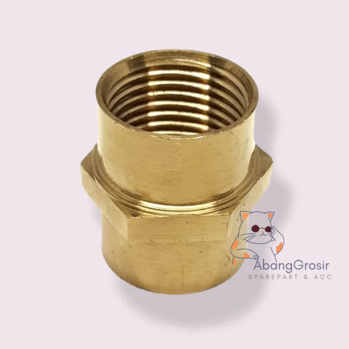 K31 - Double Nepel 1/2 x 1/2 DRAT DALAM - Dobel Niple Sambungan Kuningan | Lazada Indonesia