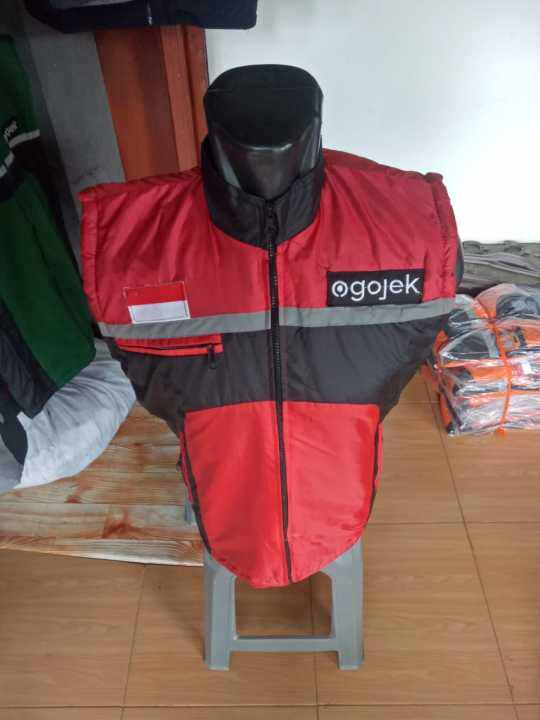 Rompi Gojek/OJOL warna merah,bulat,waterprof | Lazada Indonesia