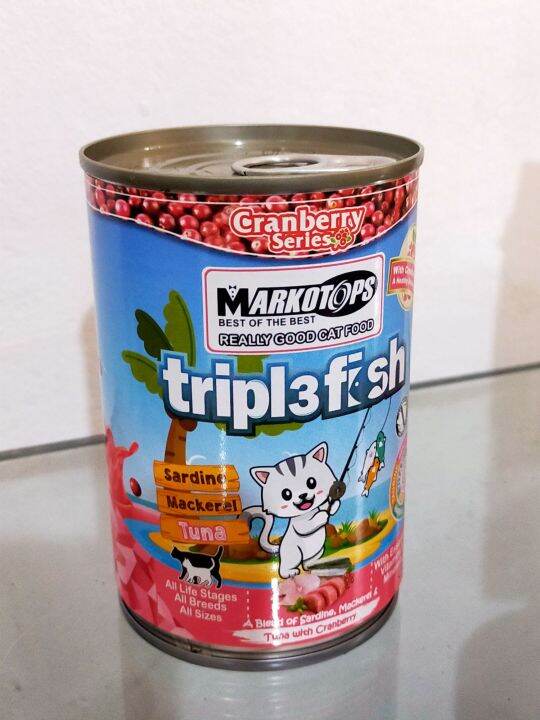 Markotops Triple Fish Sardine Mackerel Tuna with Cranberry 400gr ...