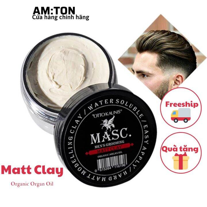 MATT CLAY Sáp vuốt tóc, tạo kiểu tóc chuyên nghiệp MASC 80g. Hair Clay ...