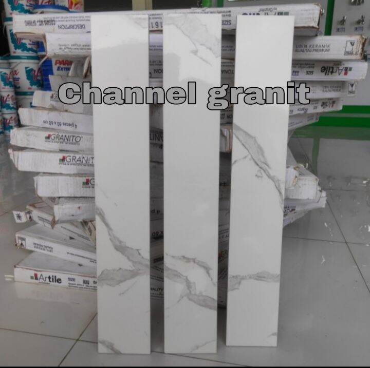 Granit List / Plint 10×60 Putih motip marmer Daiva White Glosy Merk ...