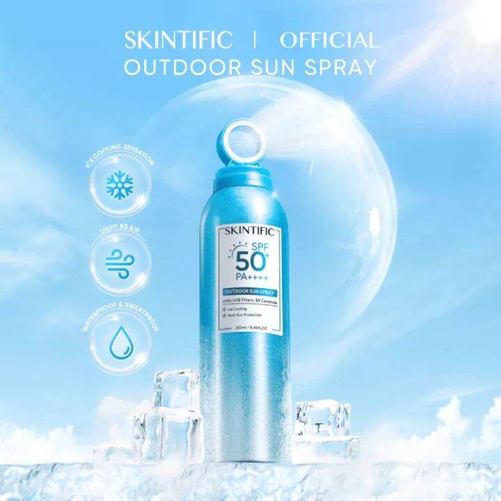 [LBS] SKINTIFIC Outdoor Sun Spray SPF 50++ PA+++ + Sunscreen Sunblock ...