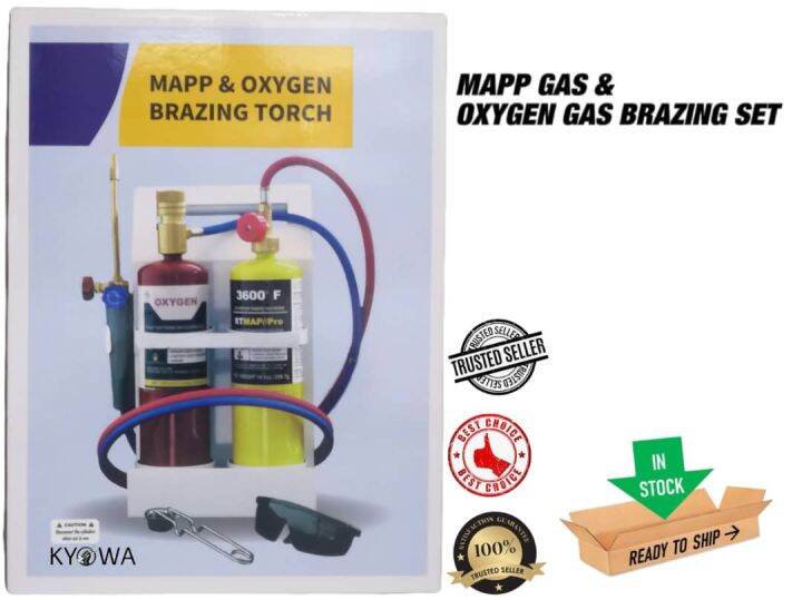 💯FAST DELIVERY MAPP GAS & OXYGEN TORCH SET Welding Torch Brazing Torch ...