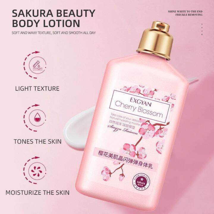 260ml EXGYAN Cherry Blossom Whitening Body Lotion Moisturizing Anti ...