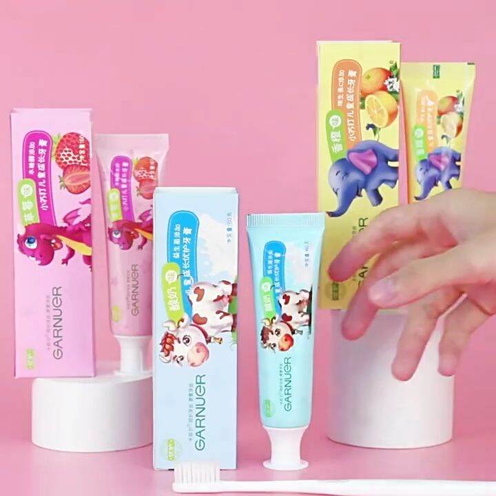 Toothpaste For Kids (2-12 Years Old) Fruit Flavor 60g For Protection of ...