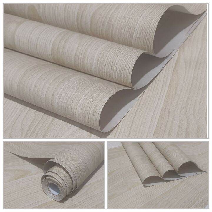Wallpaper Sticker Dinding Kayu Serat Halus Cocok Untuk Lemari Meja