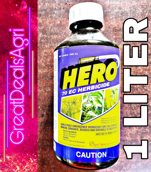 HERO 70 EC BUTACHLOR + PROPANIL HERBICIDE (1 LITER) by AGRI-SPROUT ...