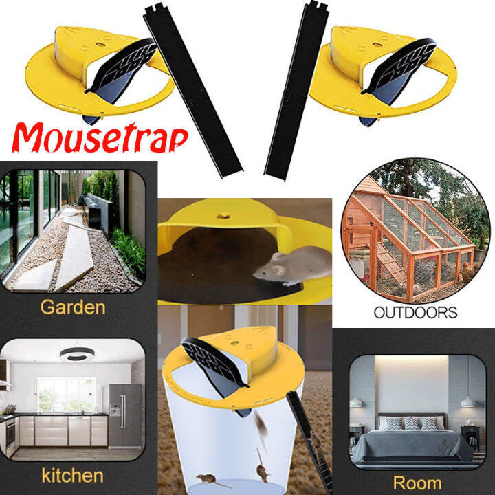 Mousetrap Slide Bucket Lid Mouse Rat Flip Slide Bucket Lid Trap Killing ...