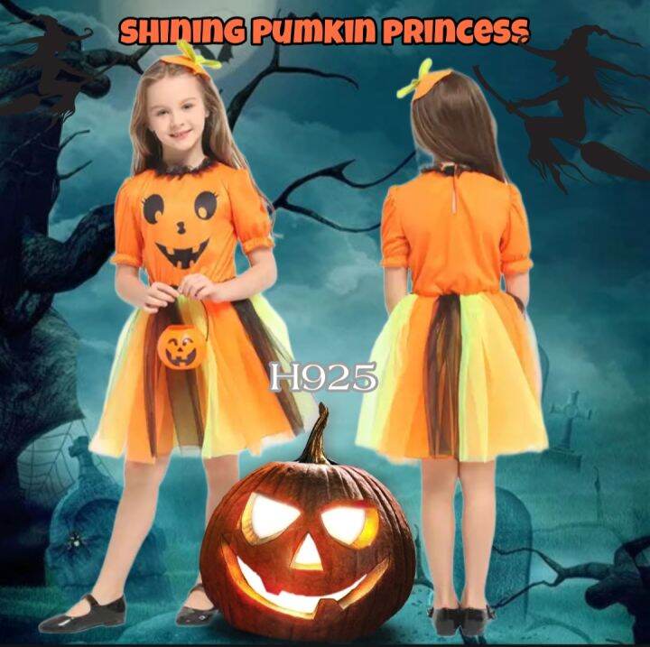 Shining Pumkin Princess Haloween Costume For Kids | Lazada PH
